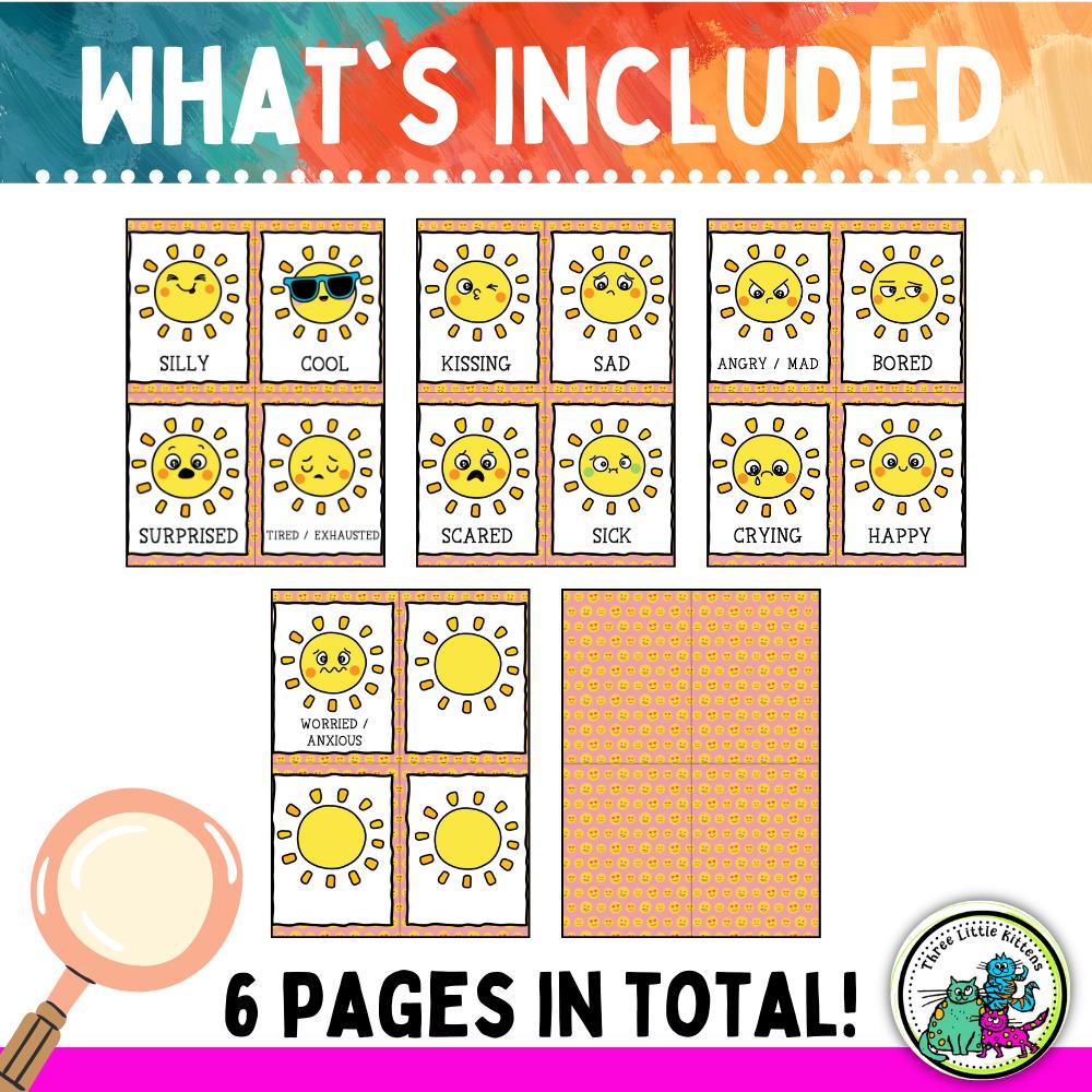 Identifying Feelings and Emotions, Emotions Game, Memory Game Printable ...