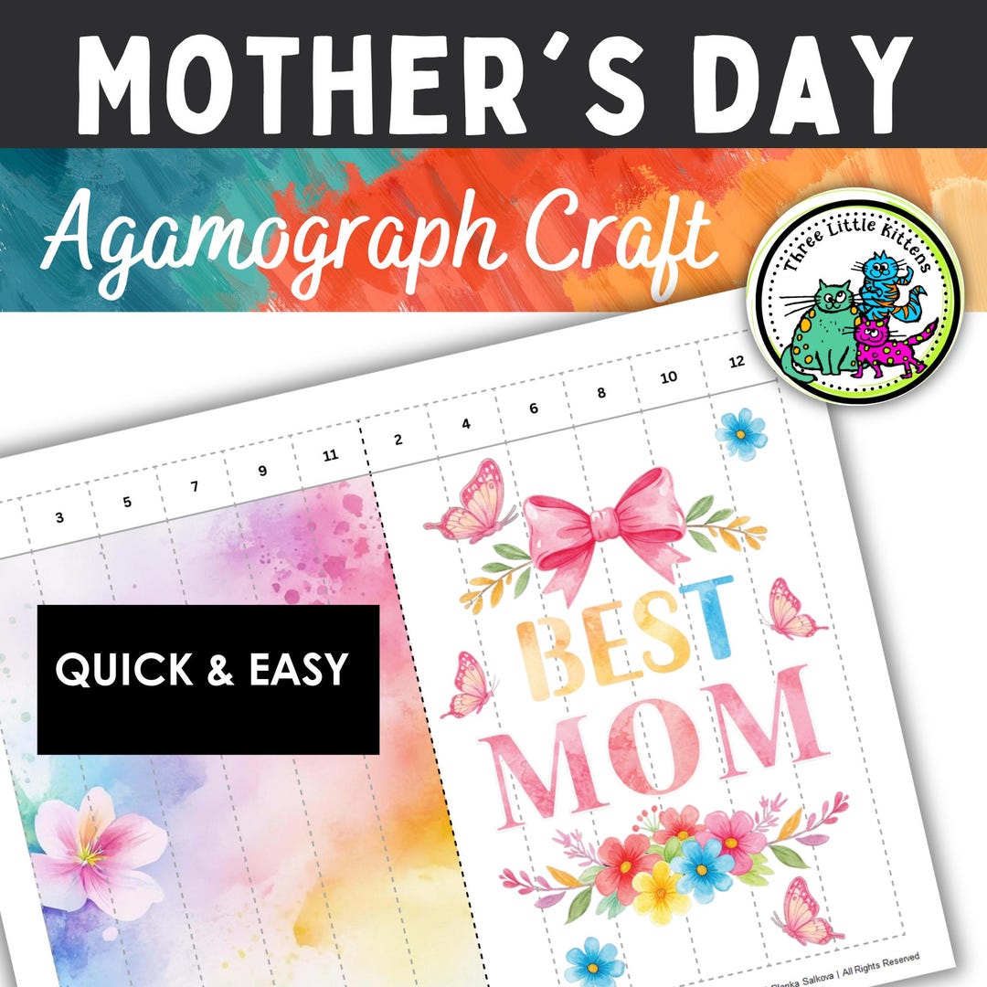 Mother's Day Agamograph Activity for Kids, Printable Accordion Fold ...