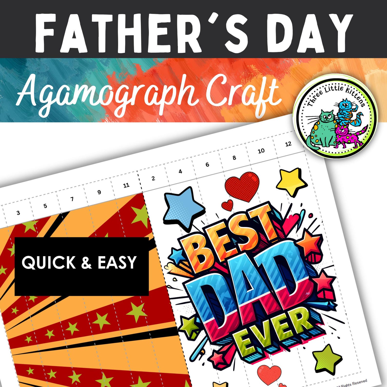 Father's Day Agamograph Activity for Kids, Father's Day Craft ...