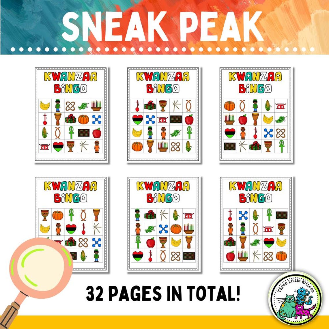 Kwanzaa Bingo Game for Kids, Bingo Cards Printable, Kwanza Day Games ...