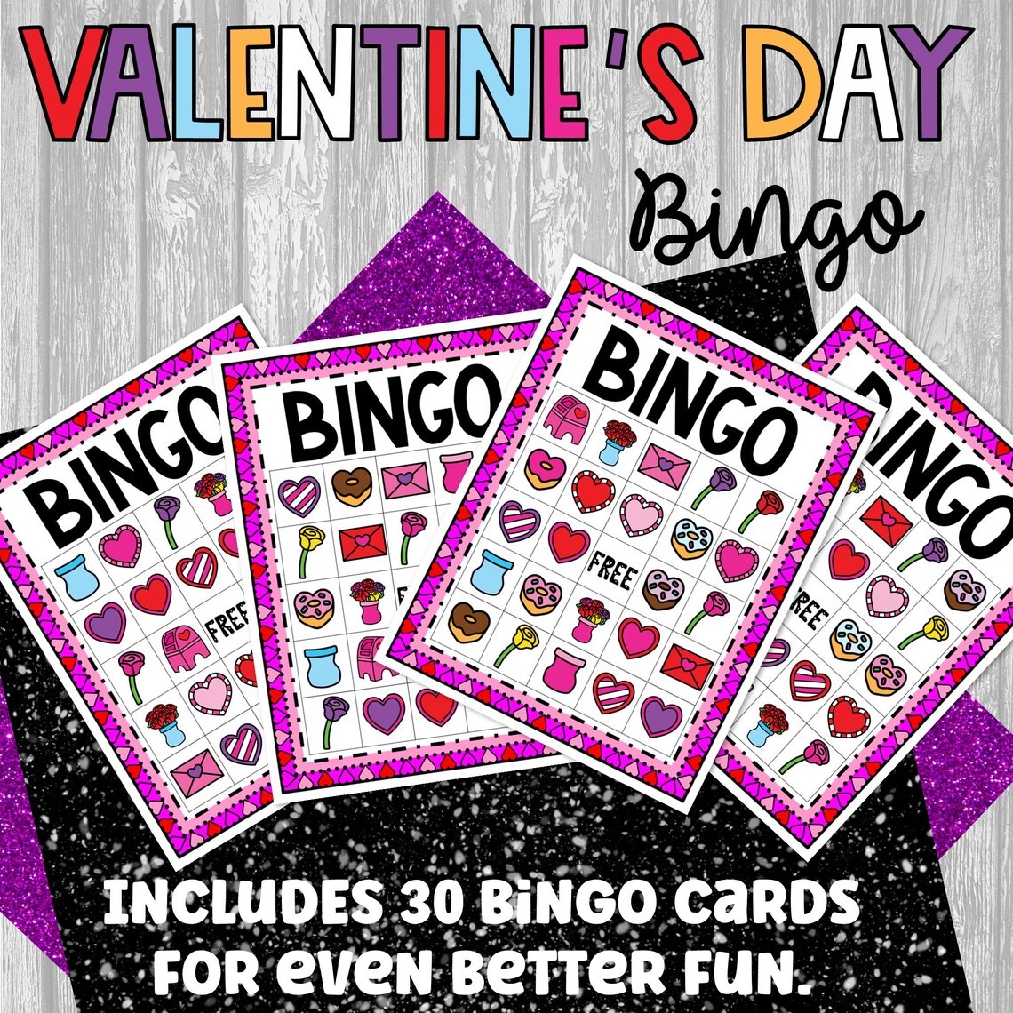 Valentines Day Bingo, Bingo Cards Printable, Valentines Day Games ...