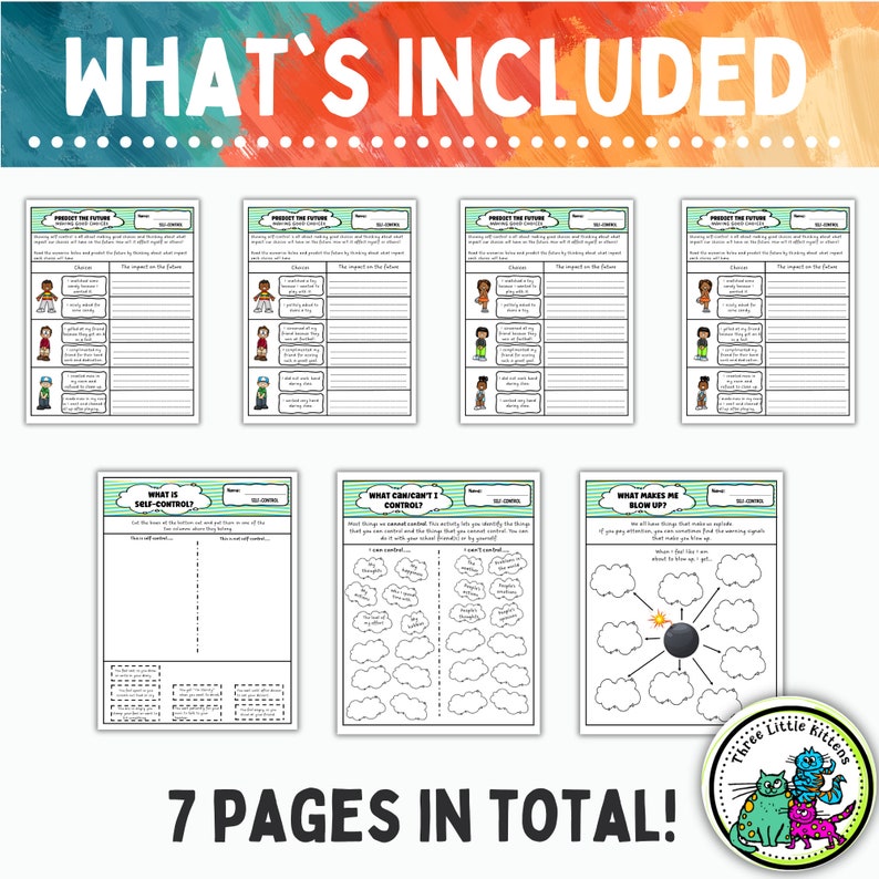 Self Control Activities for Kids, Worksheets for Self Control and ...