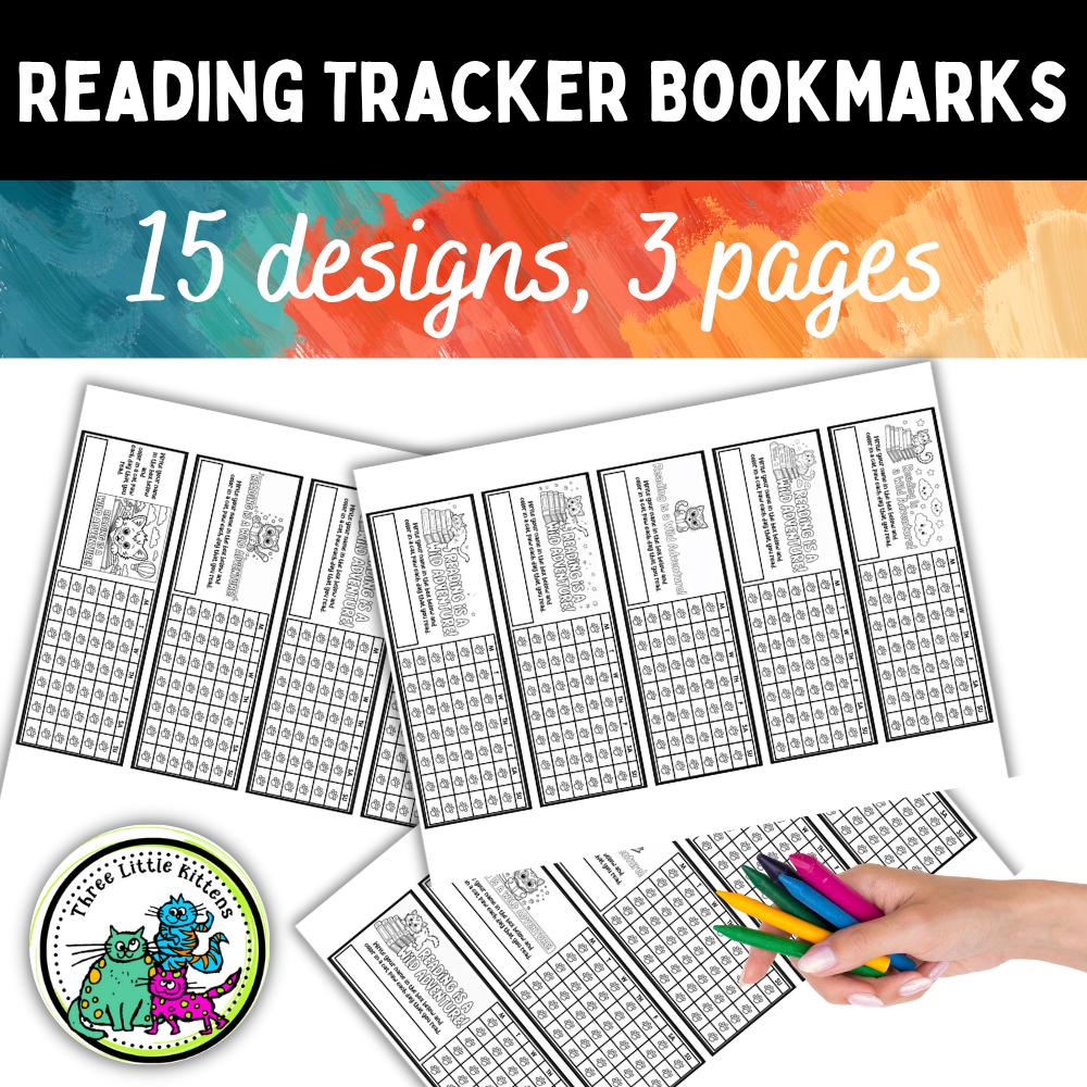 Reading Tracker Bookmarks Printable, Coloring Bookmarks for Kids ...
