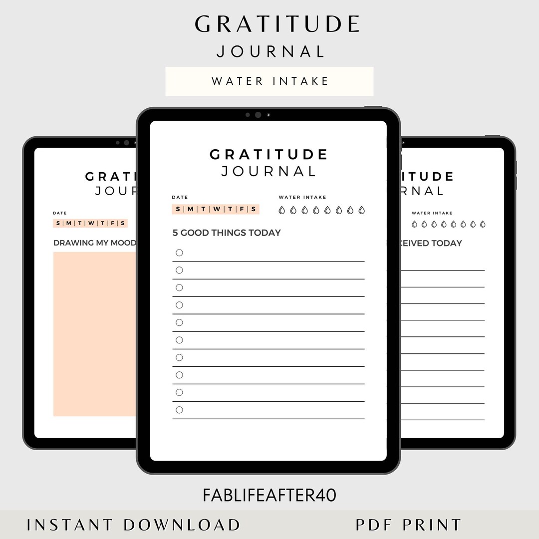Gratitude & Self-care Journal: Mindfulness Worksheet, Stress Relief ...