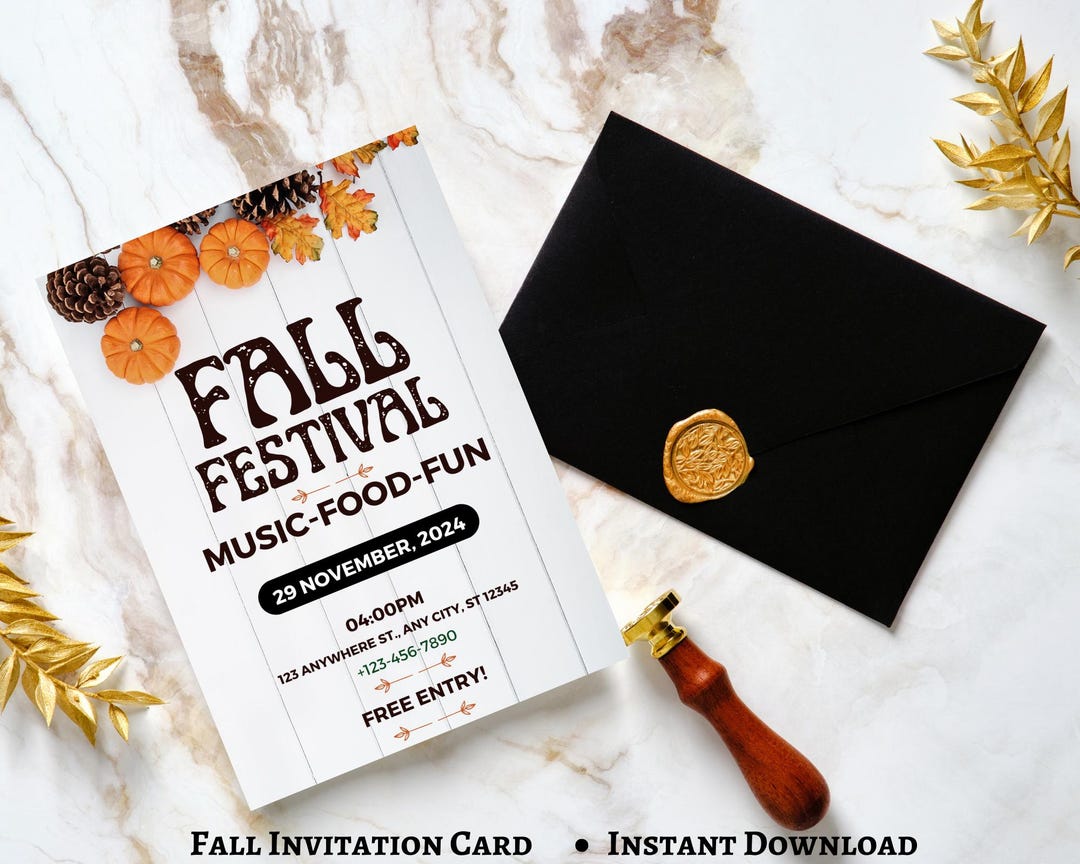 Editable Fall Festival Invitation | Autumn Celebration Invitation ...