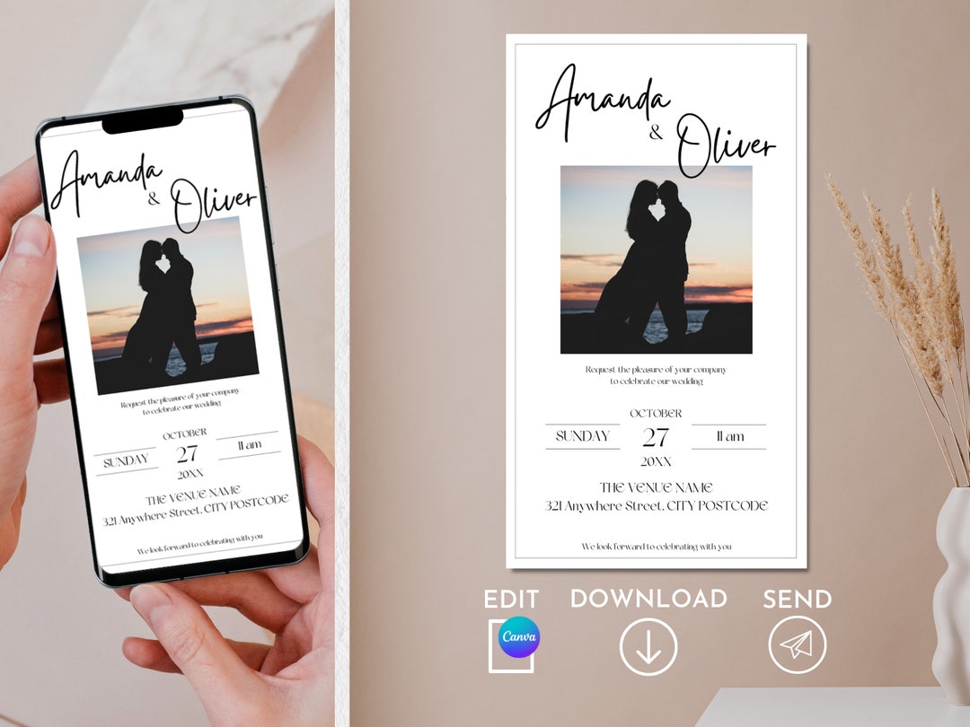 Wedding Invitation | Fully Editable | Canva | to Send - Etsy