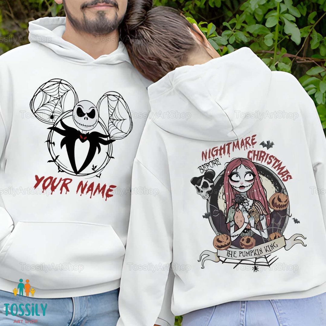 Custom Name Jack Skellington Two Sided Shirt, Jack Sally Nightmare ...