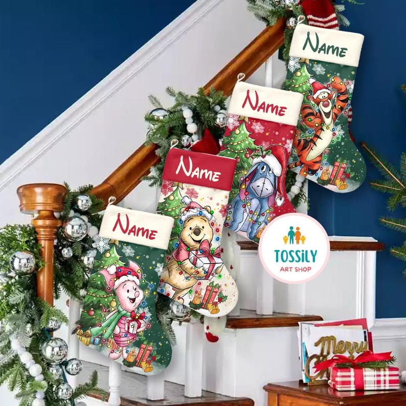 Personalized Winnie Pooh Stocking, Character Christmas Stocking ...