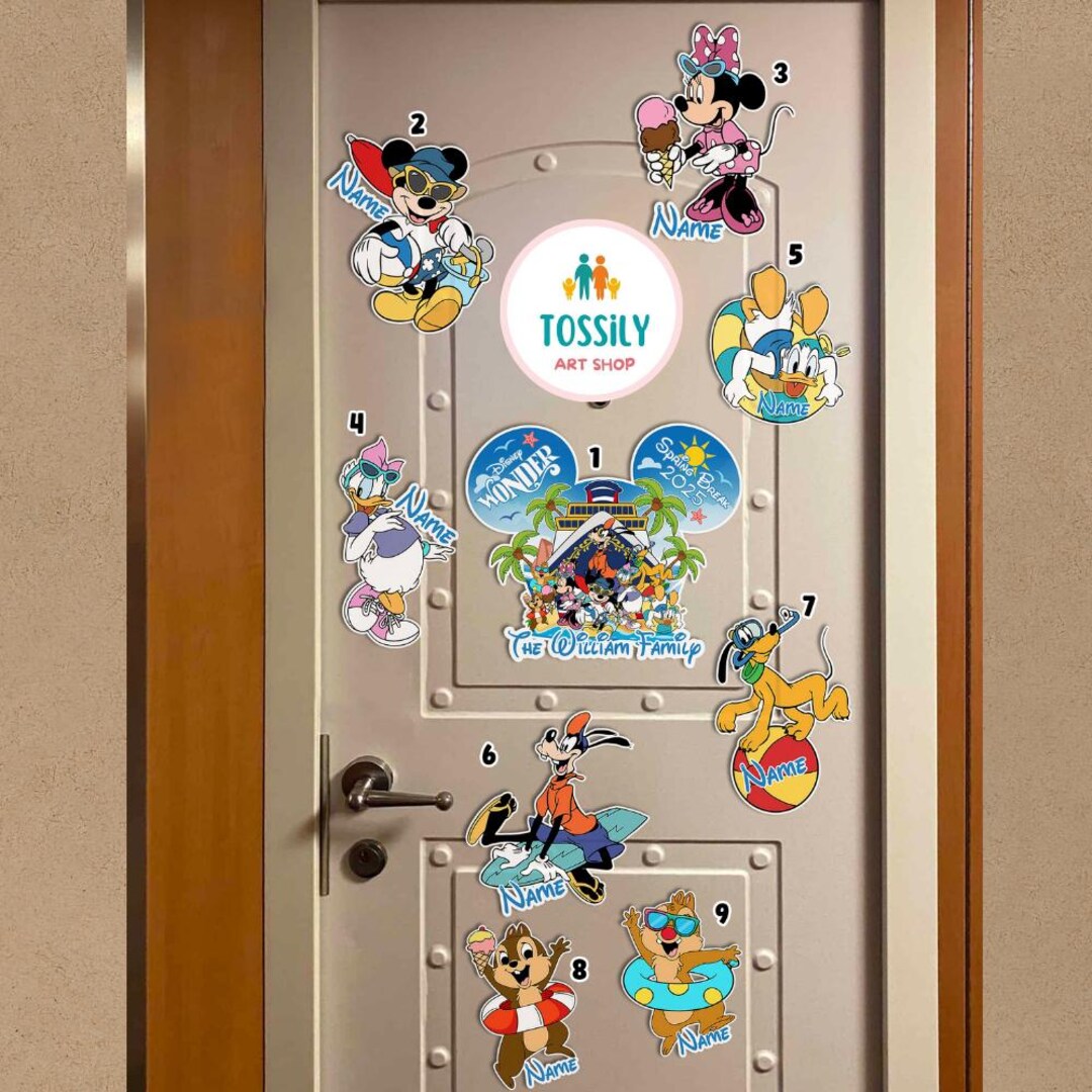 Personalized Mickey and Friends Spring Break 2025 Magnets, Cruise Door ...