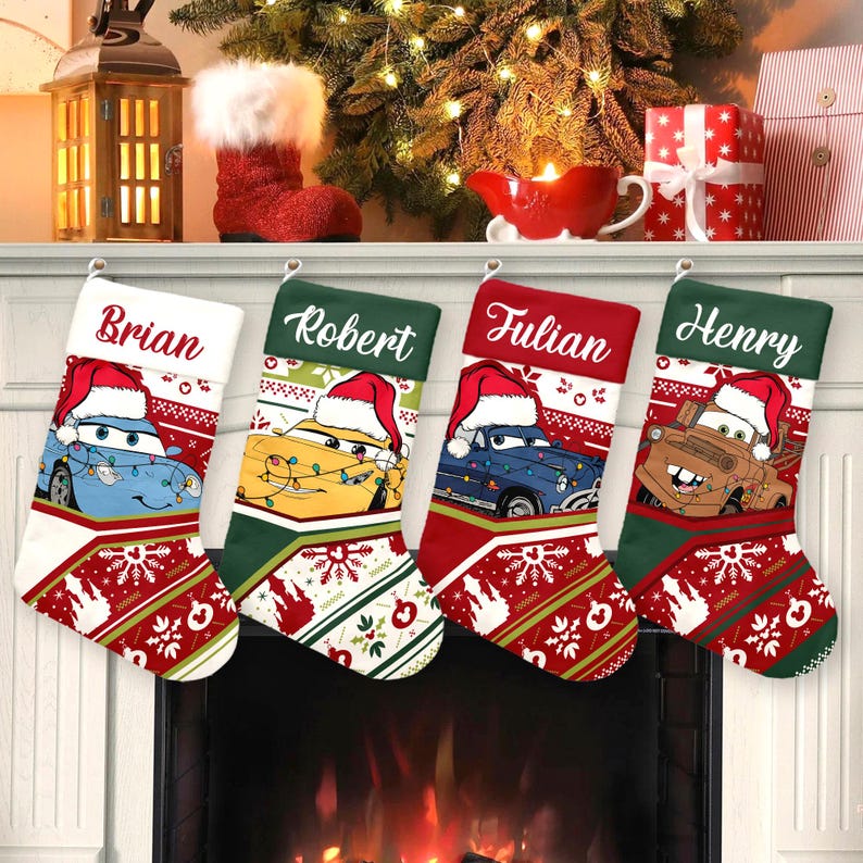 Personalized Disney Cars Christmas Stocking, Custom Name Lightning ...