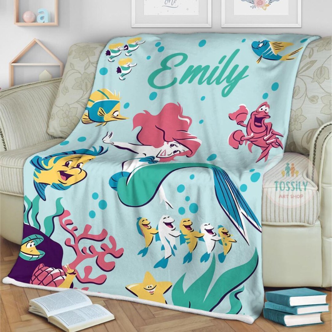 Disney the Little Mermaid Blanket Disney Princess Ariel Blanket Custom ...