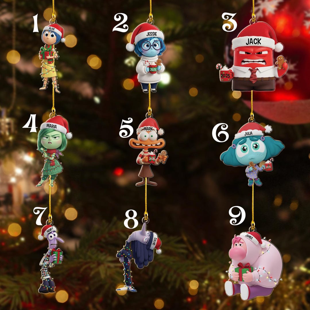 Personalized All Inside Out Characters Name Christmas Ornament, Inside ...