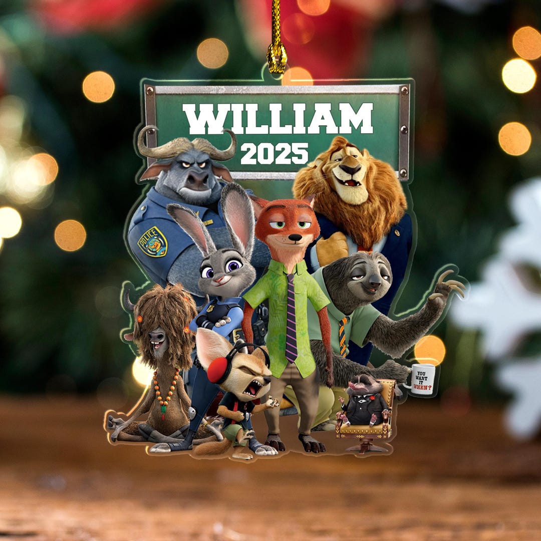 Personalized Zootopia Ornament 2025, Custom Disney Family Gift, Cartoon ...