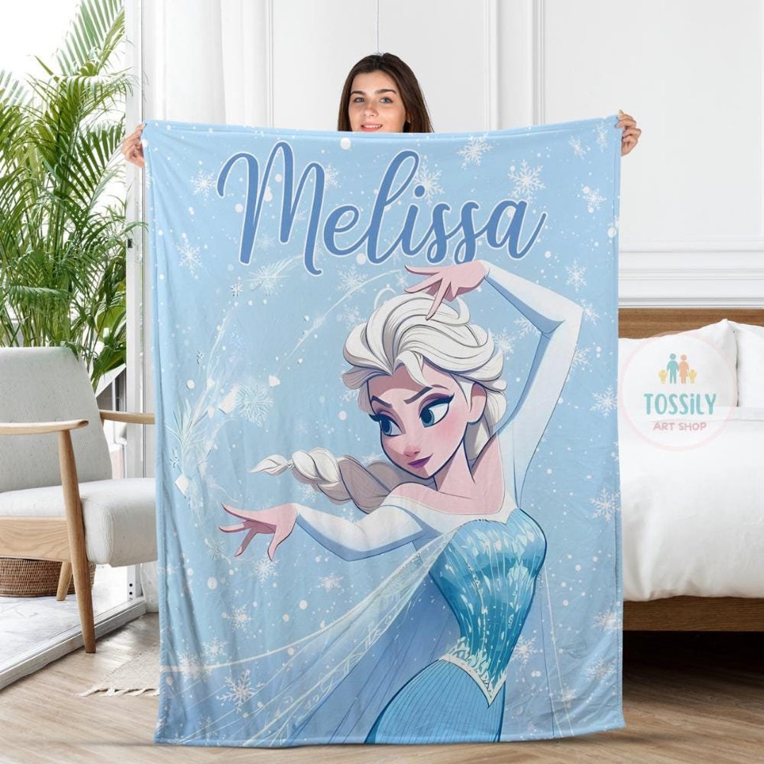 Personalized Frozen Elsa Queen Fleece Blanket, Elsa Queen Blanket ...