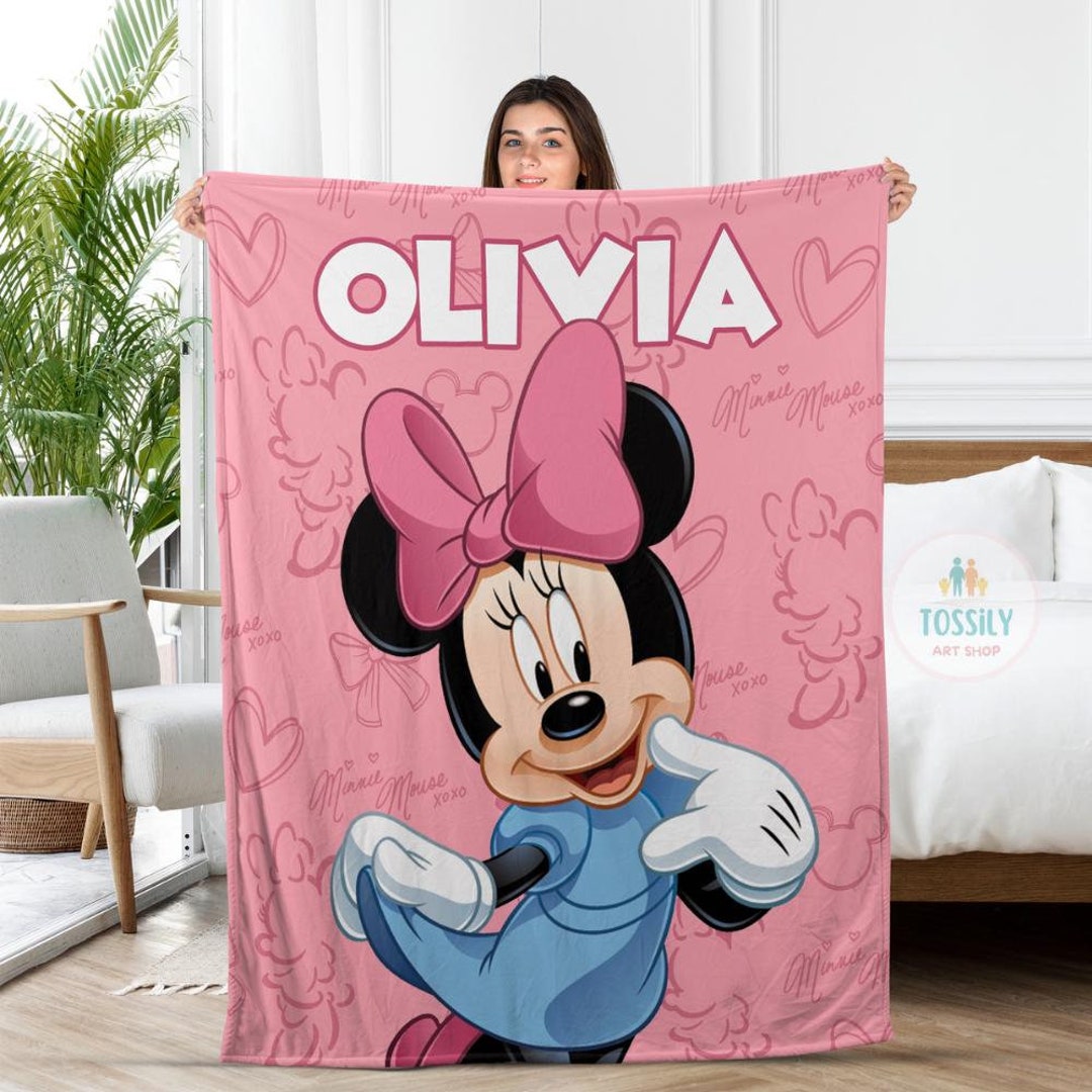 Personalized Minnie Mouse Blanket Custom Name Blanket Disney Minnie ...