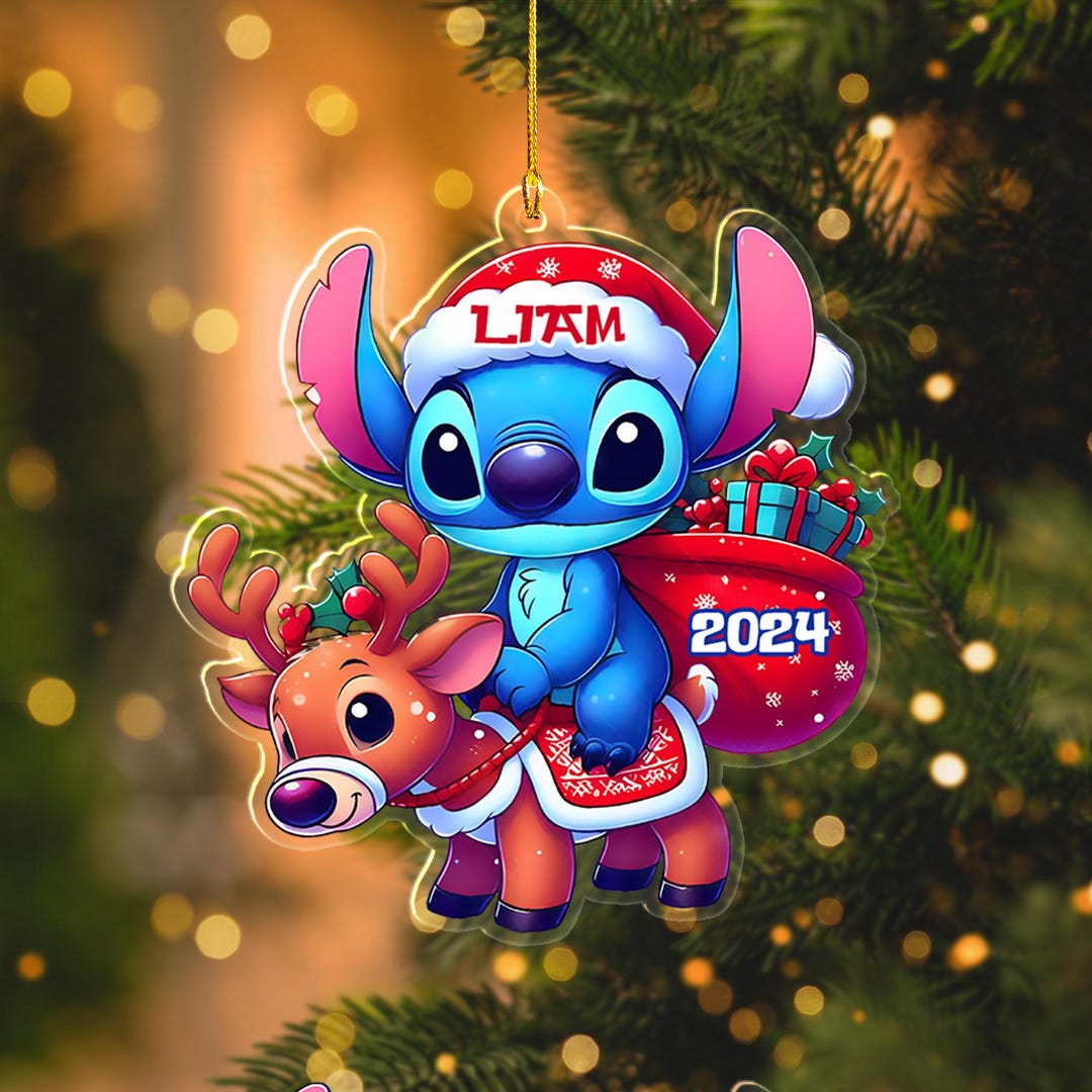 Personalized Disney Stitch Christmas Ornament, Lilo Stitch Ornament ...