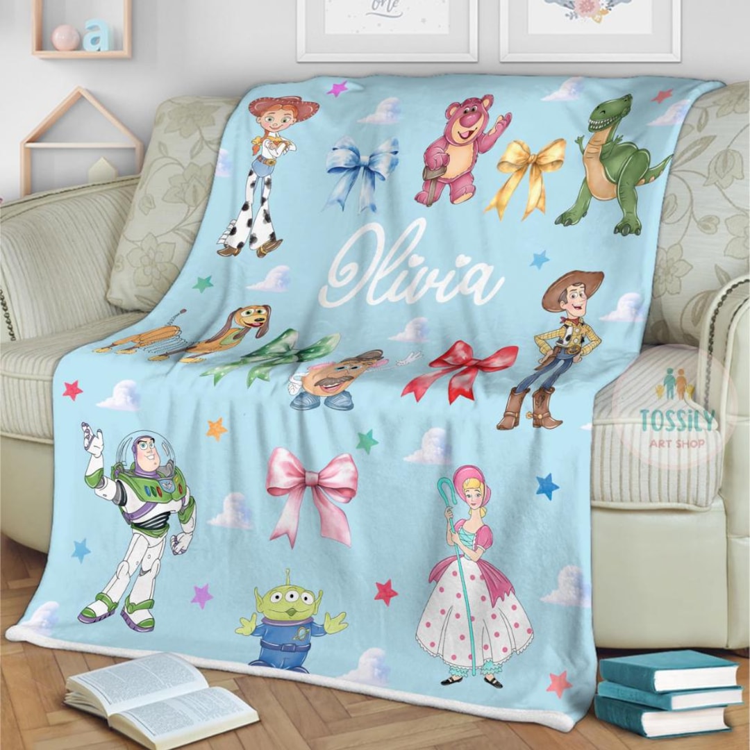 Personalized Disney Toy Story Blanket, Custom Name Disney Blanket ...