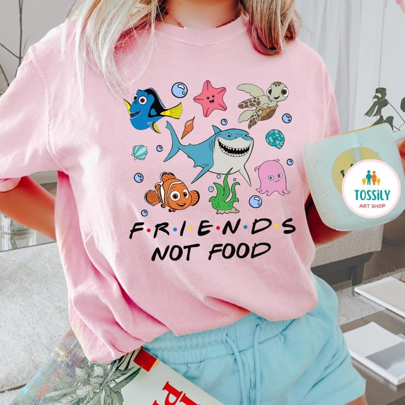 Finding Nemo Shirt Friends Not Food Shirt Cute Nemo Dory Squirt Sheldon ...