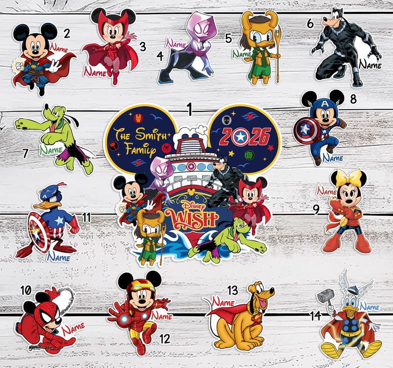 Custom Marvel Door Magnet, Personalized Avengers Cruise Decor, Super ...