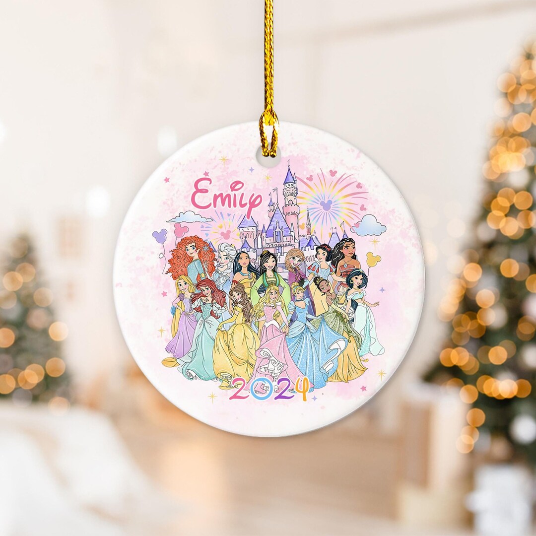 Personalized Disney Princess Ornament, Princess Christmas 2024 Ornament ...