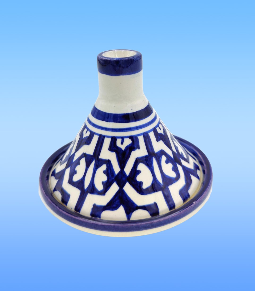 Blue and White Moroccan Ceramic Tajin Authentic Berber Moroccan Crafts ...