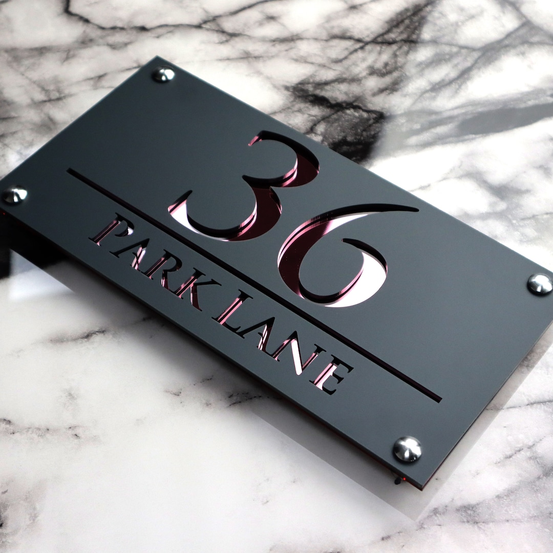 House Wall Plaques UK | Luxe A4 | Hausnummernschild | Modern Acrylic ...