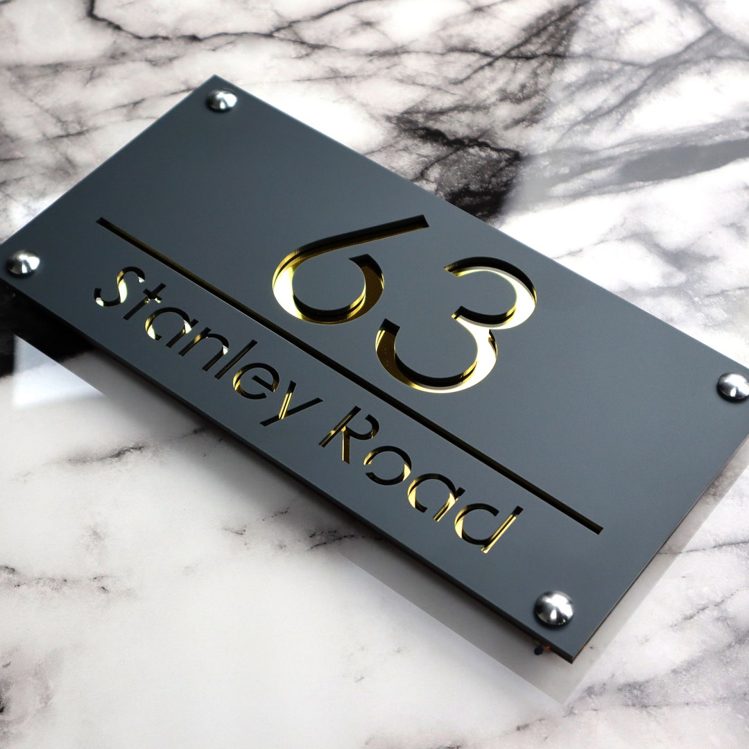 House Wall Plaques UK | Luxe A4 | Custom House Signs | Unique Laser Cut ...