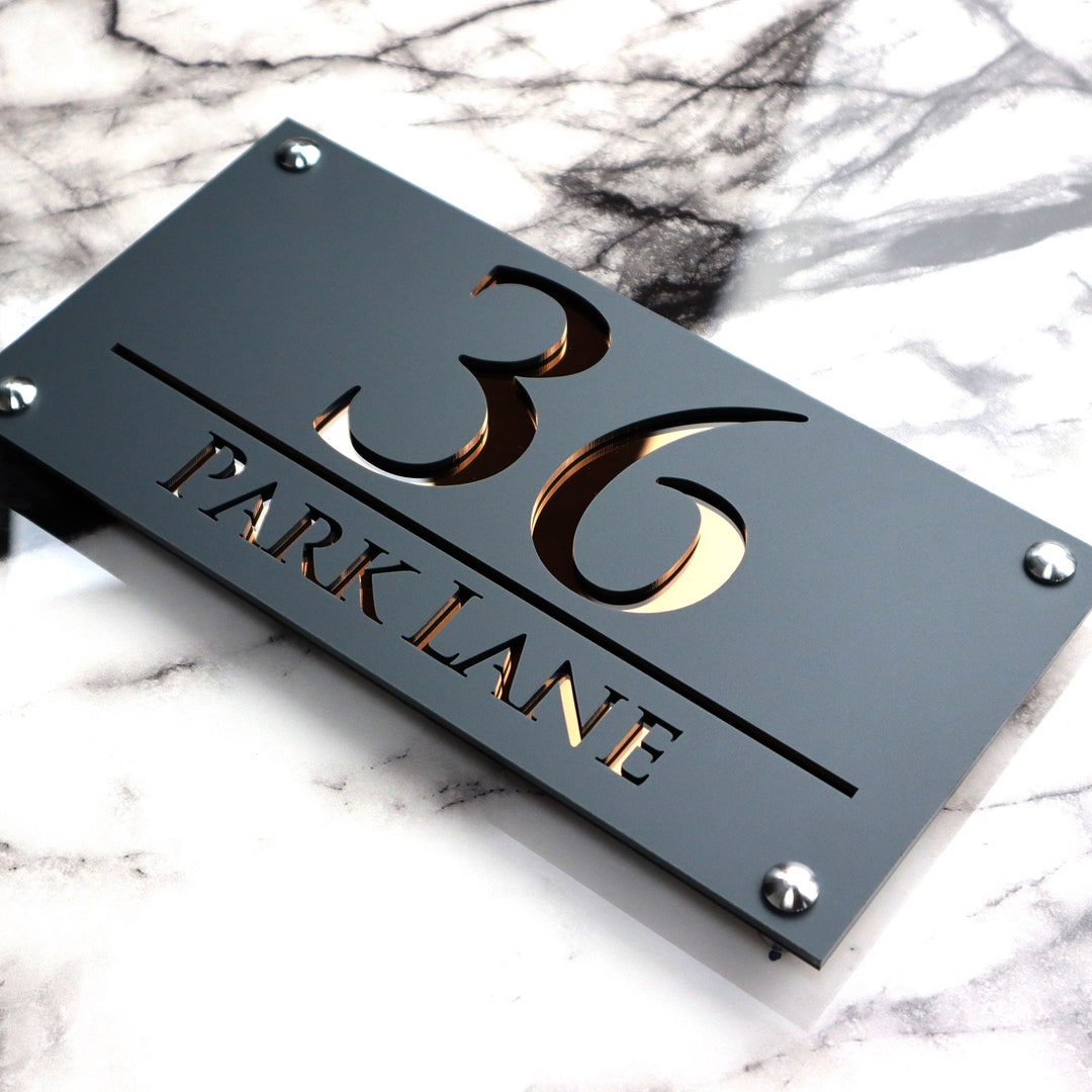 House Wall Plaques UK | Luxe A4 | Personalised House Signs | Acrylic ...