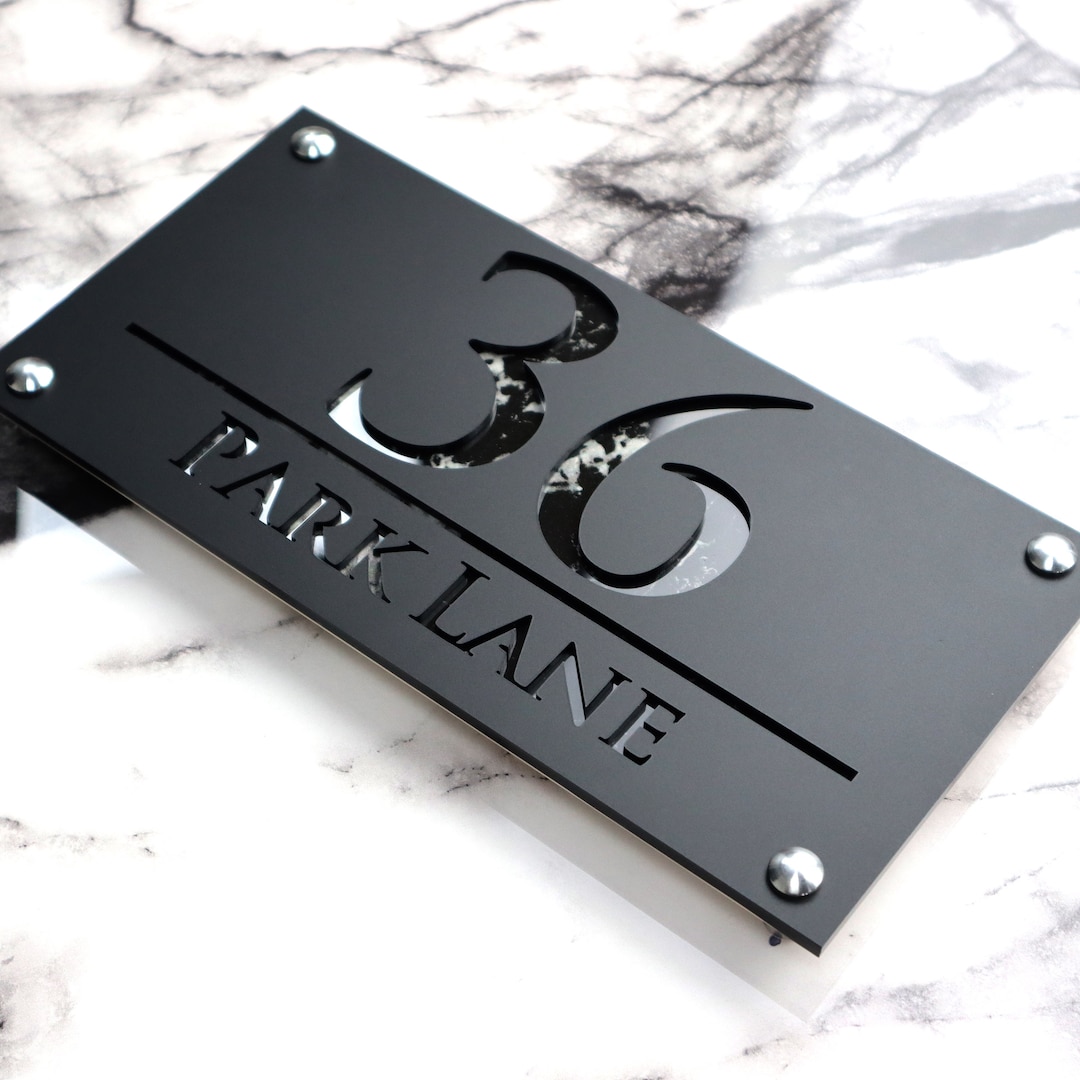 House Wall Plaques UK | Luxe A4 | Custom Door Number Sign | Elegant ...