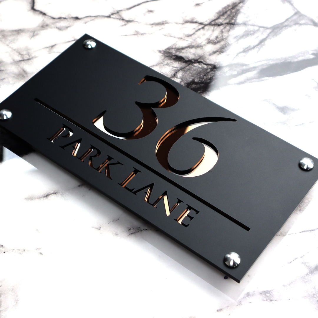 House Wall Plaques UK | Luxe A4 | Sleek Address Signs | Modern Acrylic ...