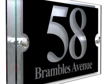 House Wall Plaques UK Luxe A4 Modern Laser Cut House Number Elegant ...