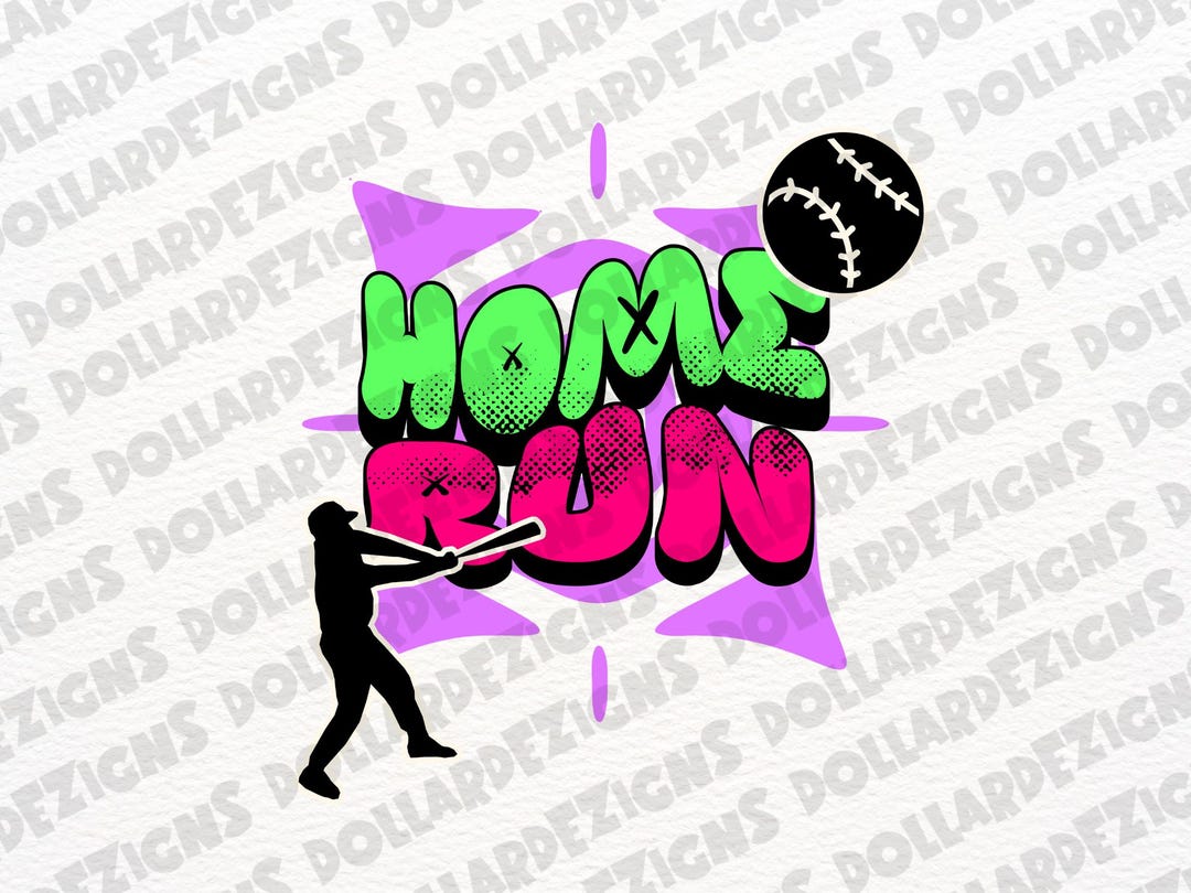 Home Run Baseball Game Day Png Subliminal, Preppy Baseball Png, Retro ...