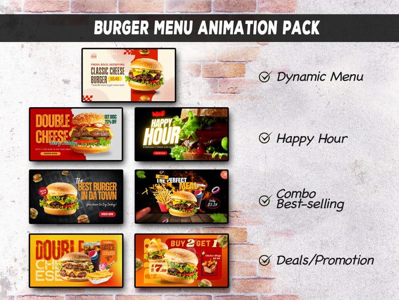 Modern Burger Restaurant Fast Food Editable Menu Template for 4K ...