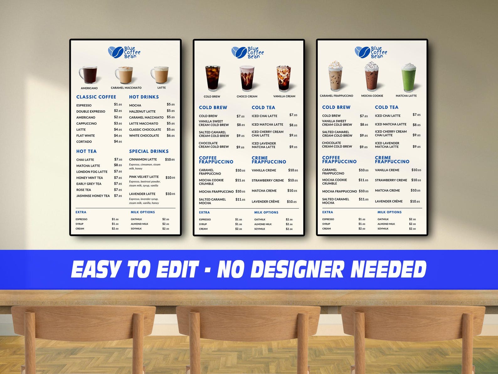 Minimalistic Cafe Menu for 4K Displays Template, Digital Menu Board ...