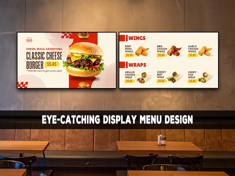 Modern Burger Restaurant Fast Food Editable Menu Template for 4K ...
