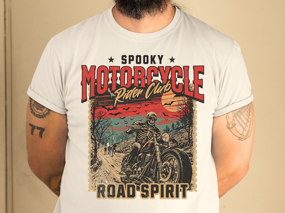 Spooky Motorcycle Rider Club Skeleton Biker Png, Skeleton on Motorcycle ...
