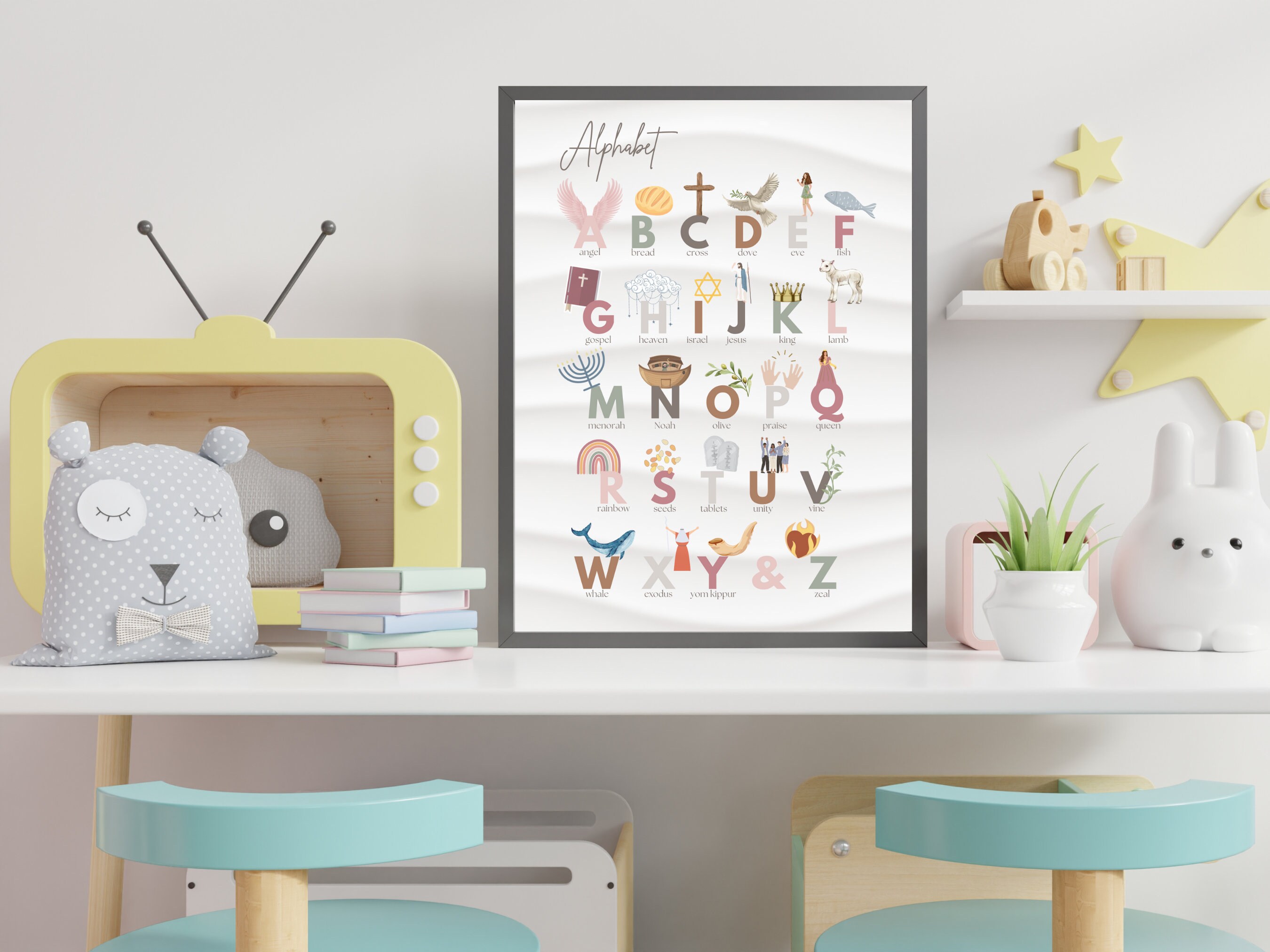 Abc's Counting Combo, Printable Poster, Alphabet Numbers, Christian Kid ...