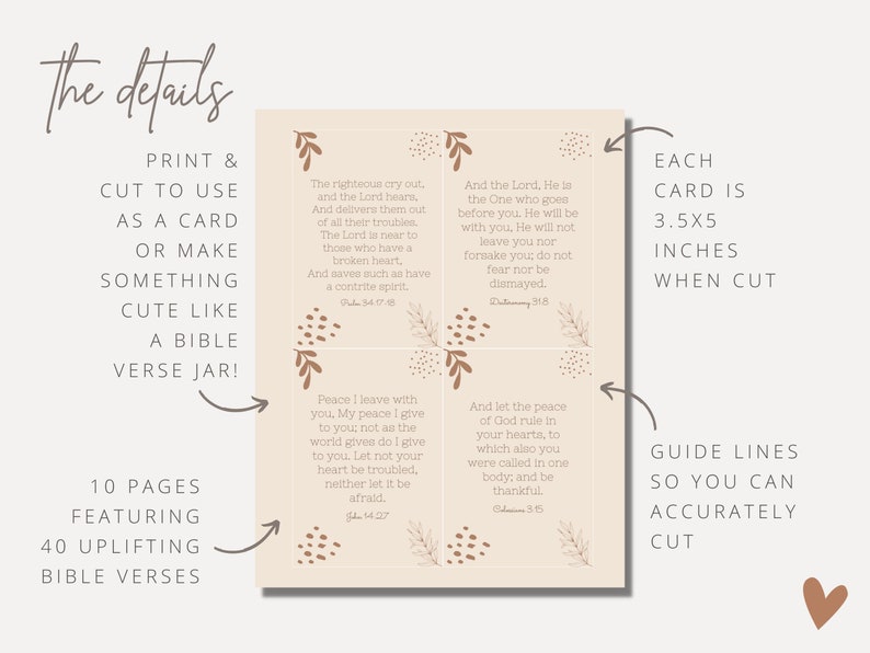 Bible Verse Cards: 40 NKJV Scripture Cards (digital Download) - Etsy