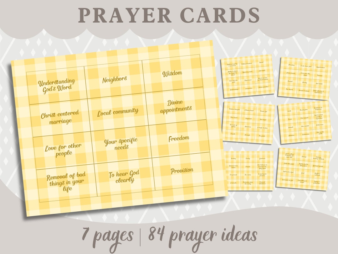 Prayer Cards: 84 Christian Prayer Ideas (printable PDF) - Etsy