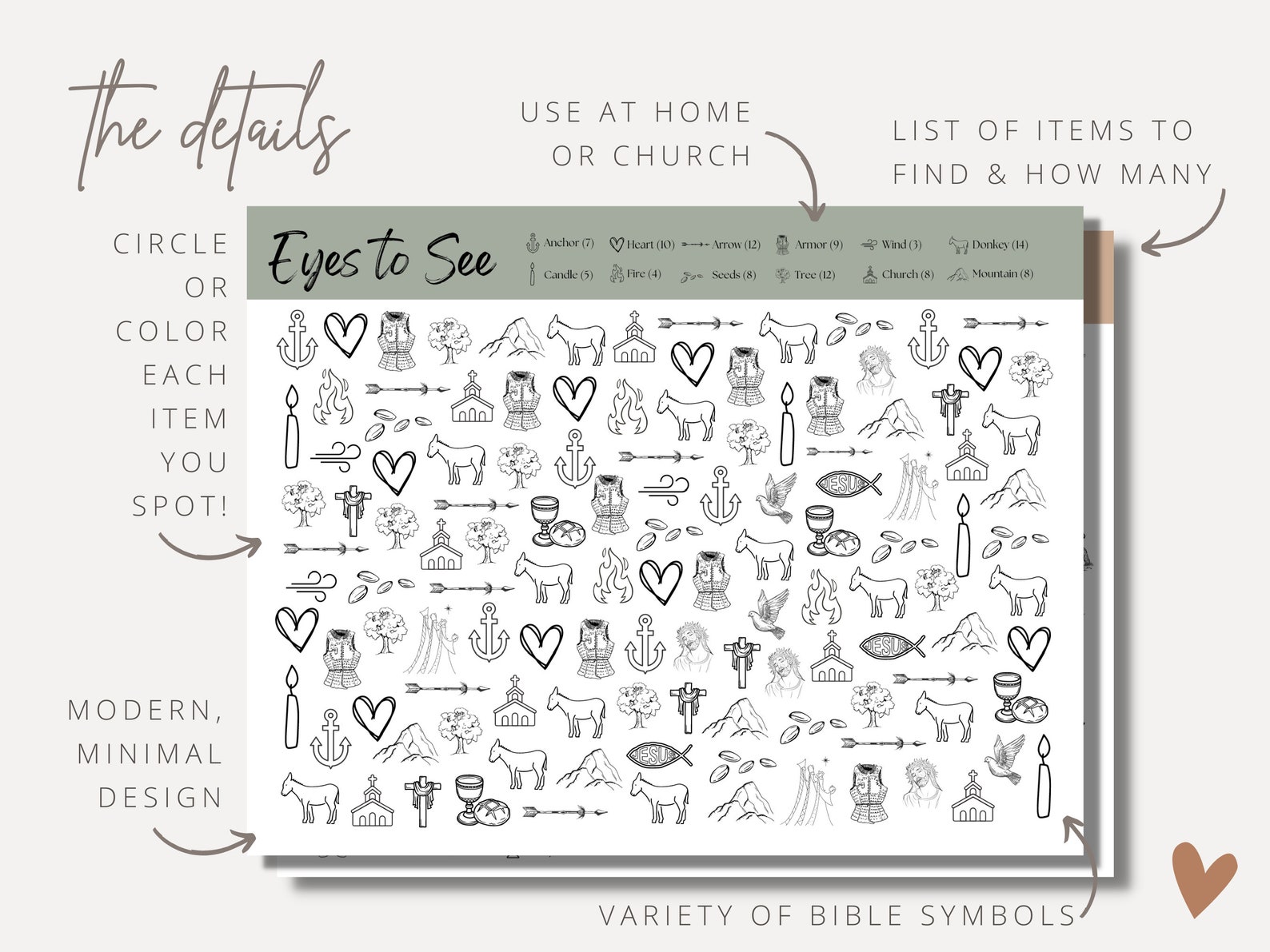 Eye Spy Faith Based, Bible Coloring Pages, Christian Game, Christian ...