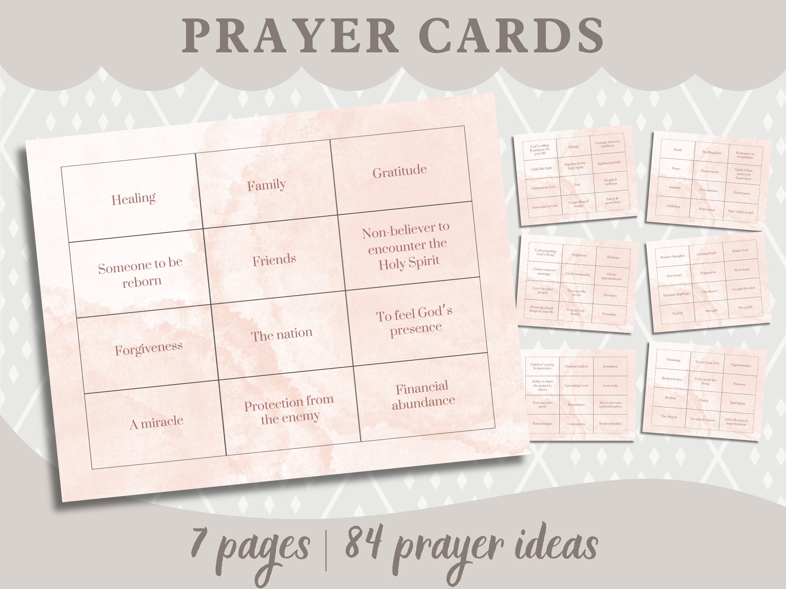 Prayer Cards: 84 Christian Family Prayer Ideas (printable PDF) - Etsy