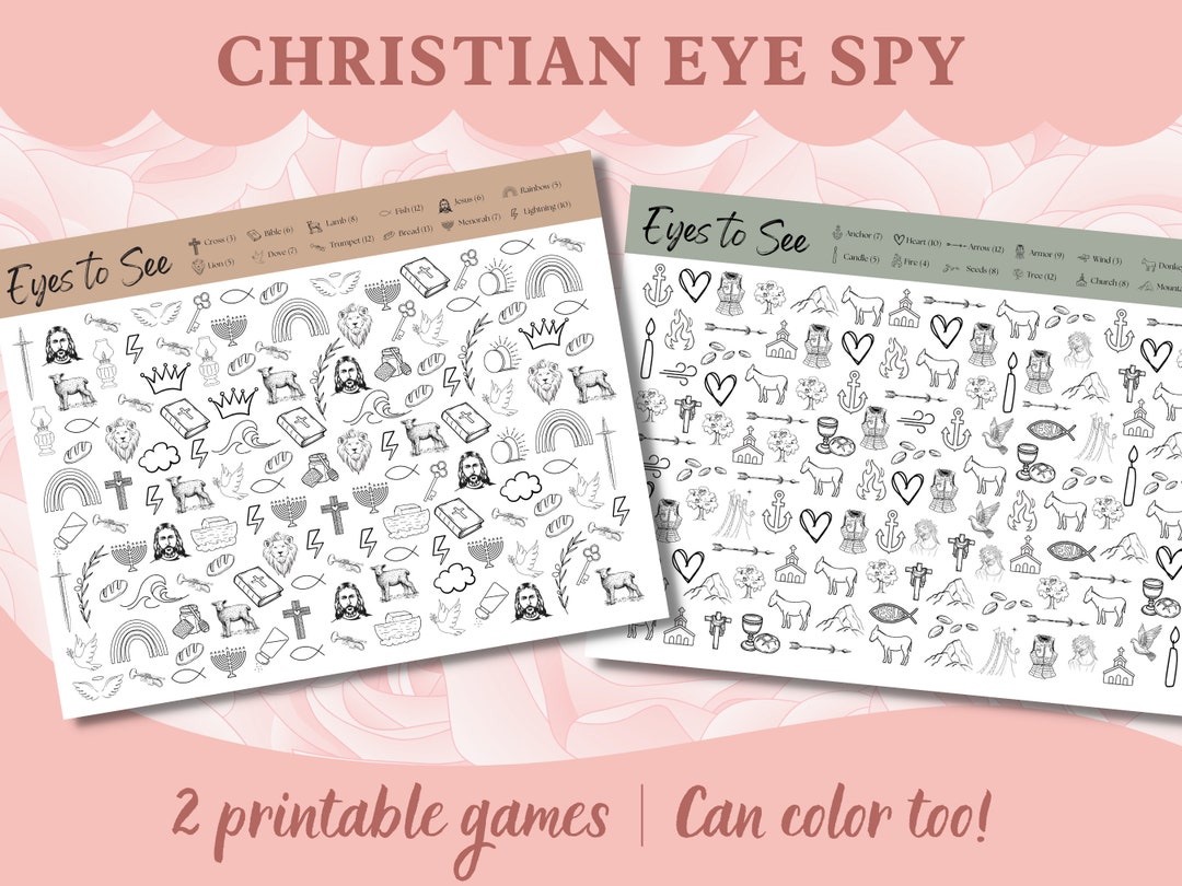 Eye Spy Faith Based, Bible Coloring Pages, Christian Game, Christian ...