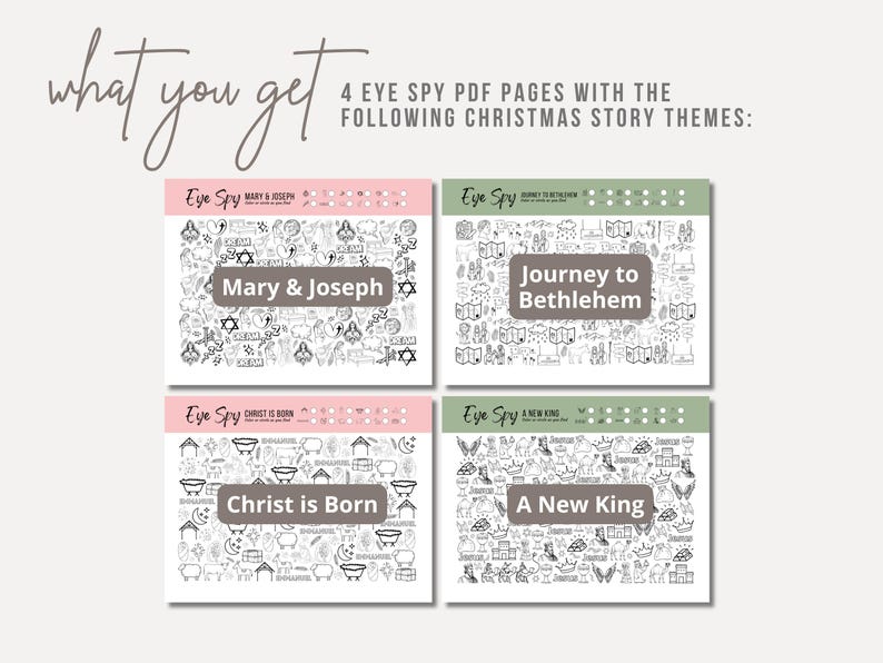Eye Spy Christmas Story, Coloring Pages, Christian Kids Games, Activity ...