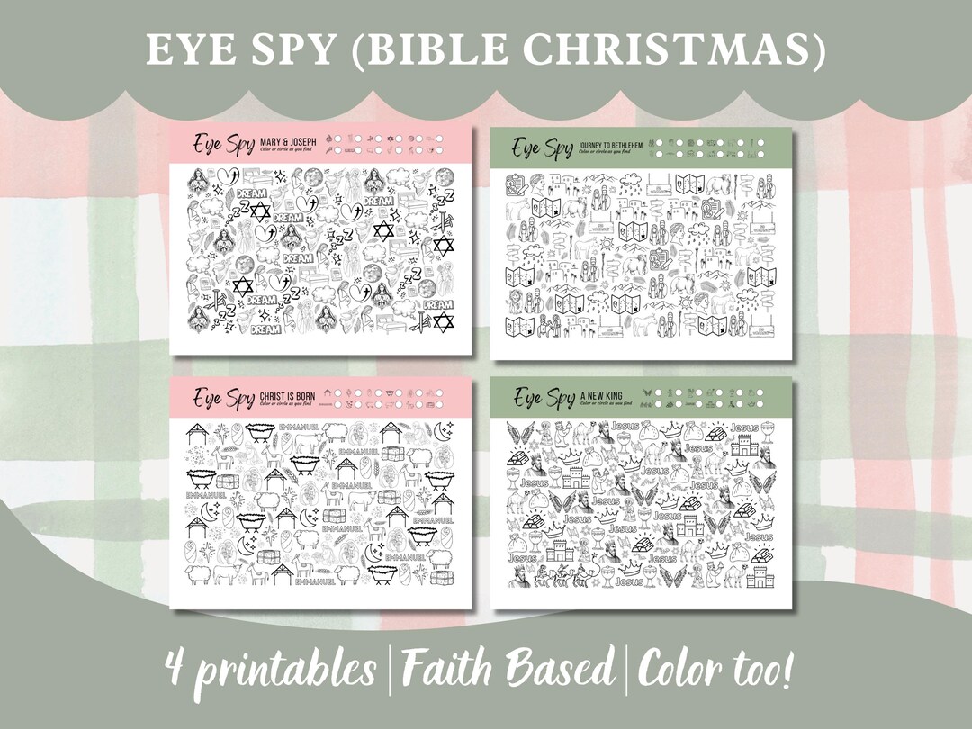 Eye Spy Christmas Story, Coloring Pages, Christian Kids Games, Activity ...