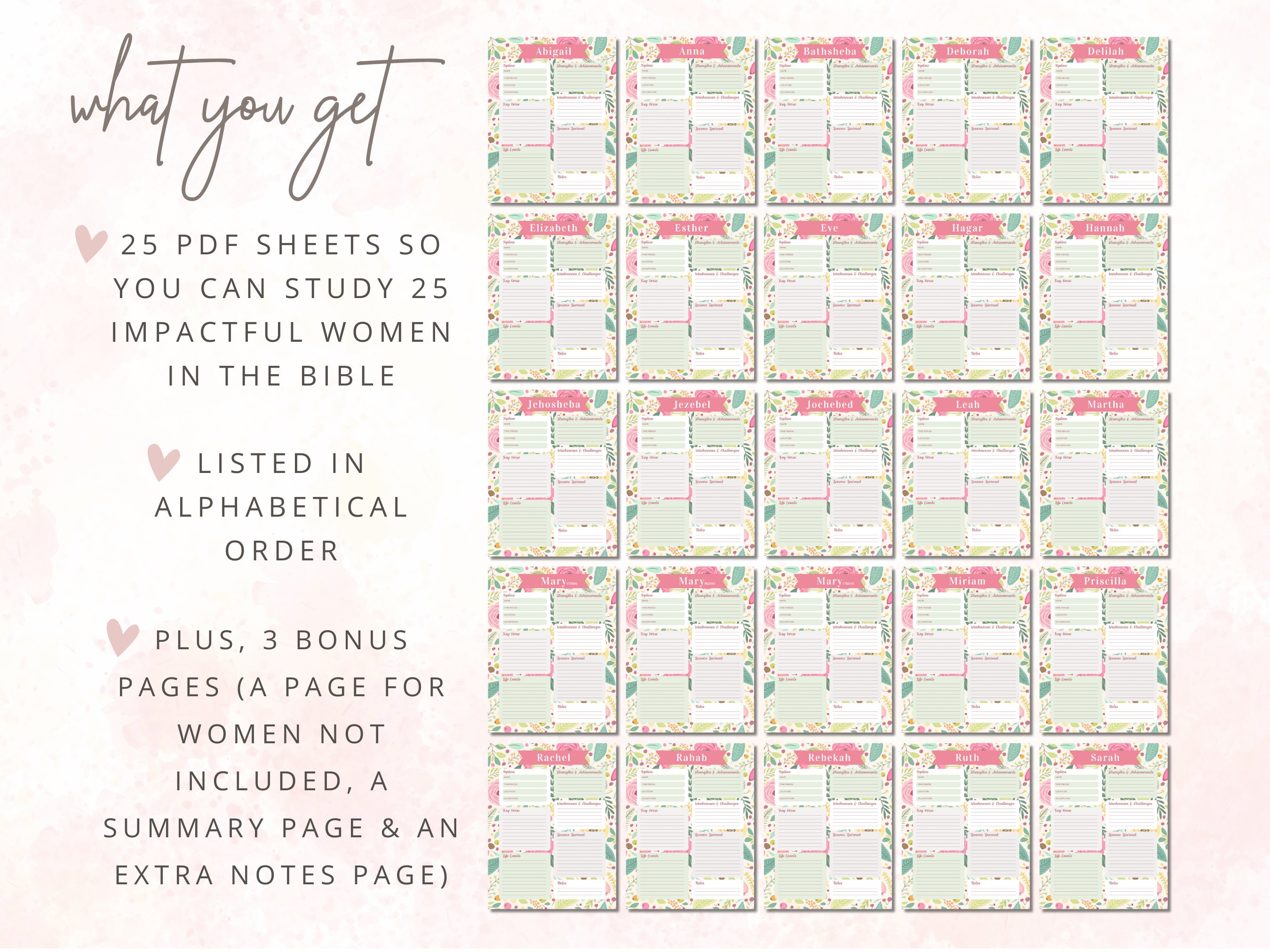 Women of the Bible Study Pack, Female Biblical Character Study ...