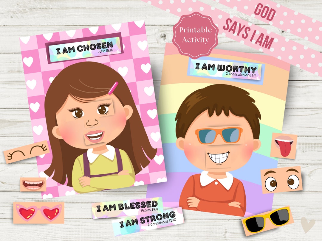 God Says I Am Printable Activity Kids Busy Book Page Toddler - Etsy