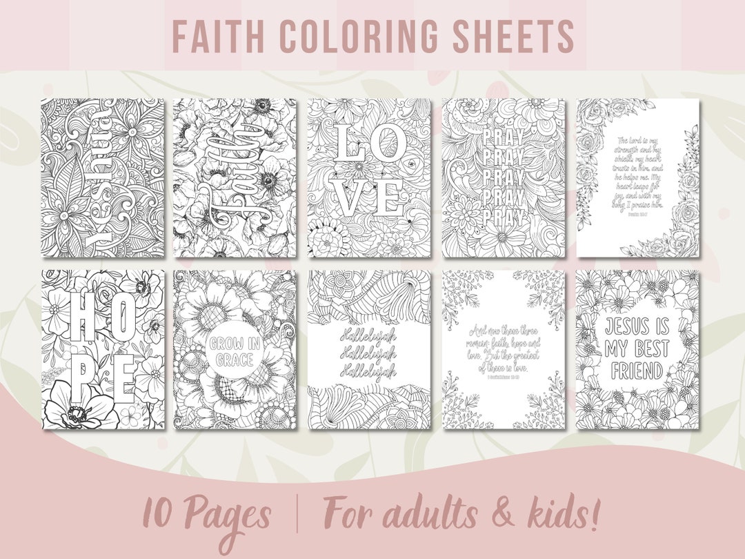 Christian Coloring Pages: Bible Verse Activity for Adults & Kids (PDF ...