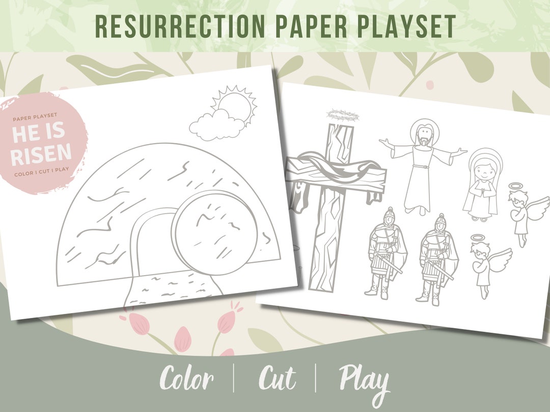 Resurrection Paper Playset, Kids Bible Lessons, Bible Coloring Pages ...