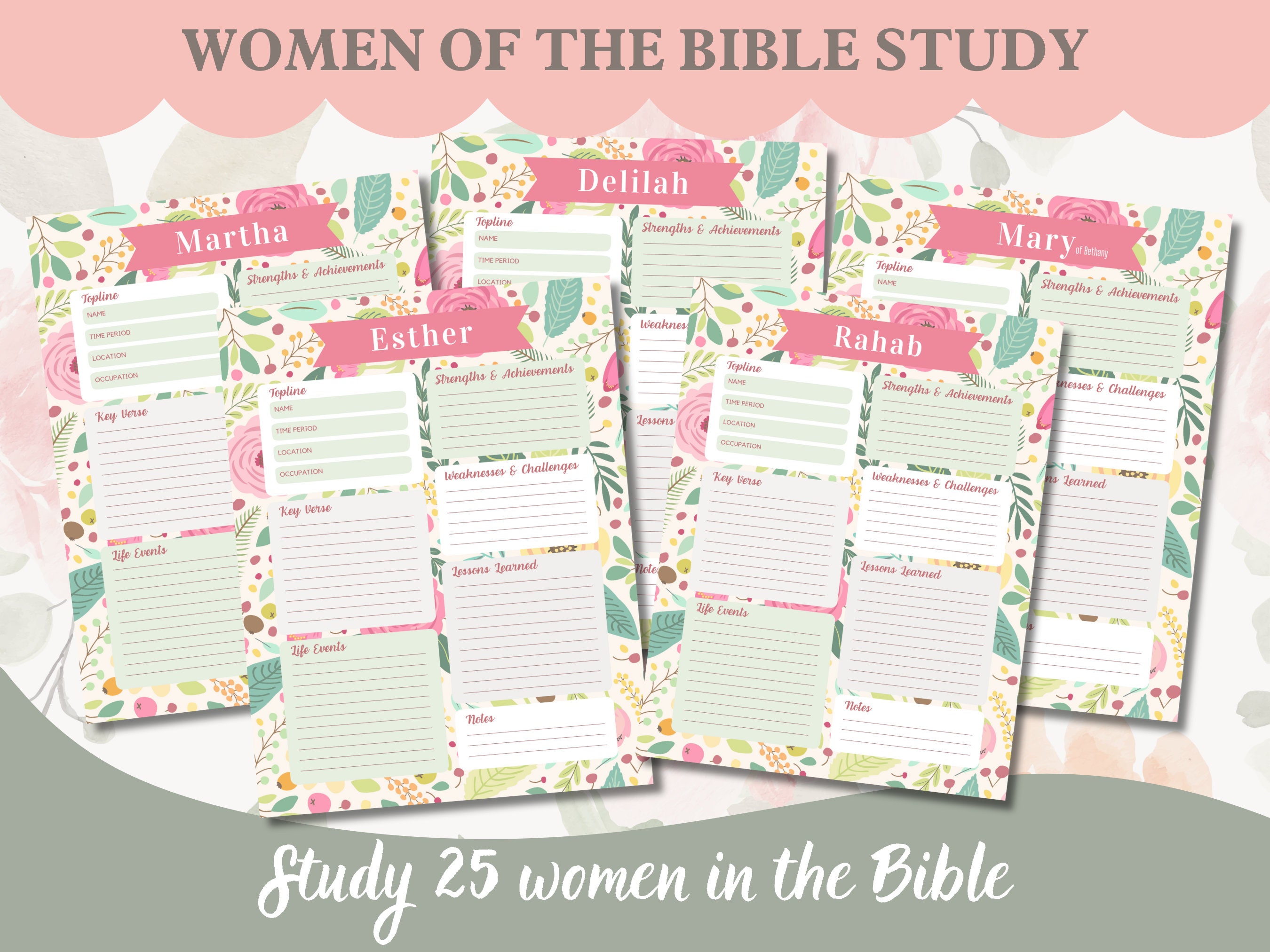 Women of the Bible Study Pack, Female Biblical Character Study ...
