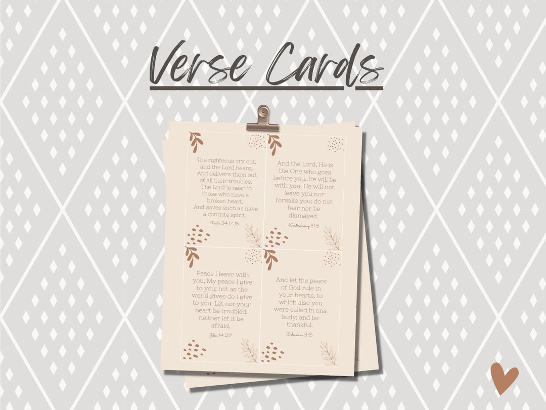 Bible Verse Cards Christian Printable Prayer Memory Verses - Etsy